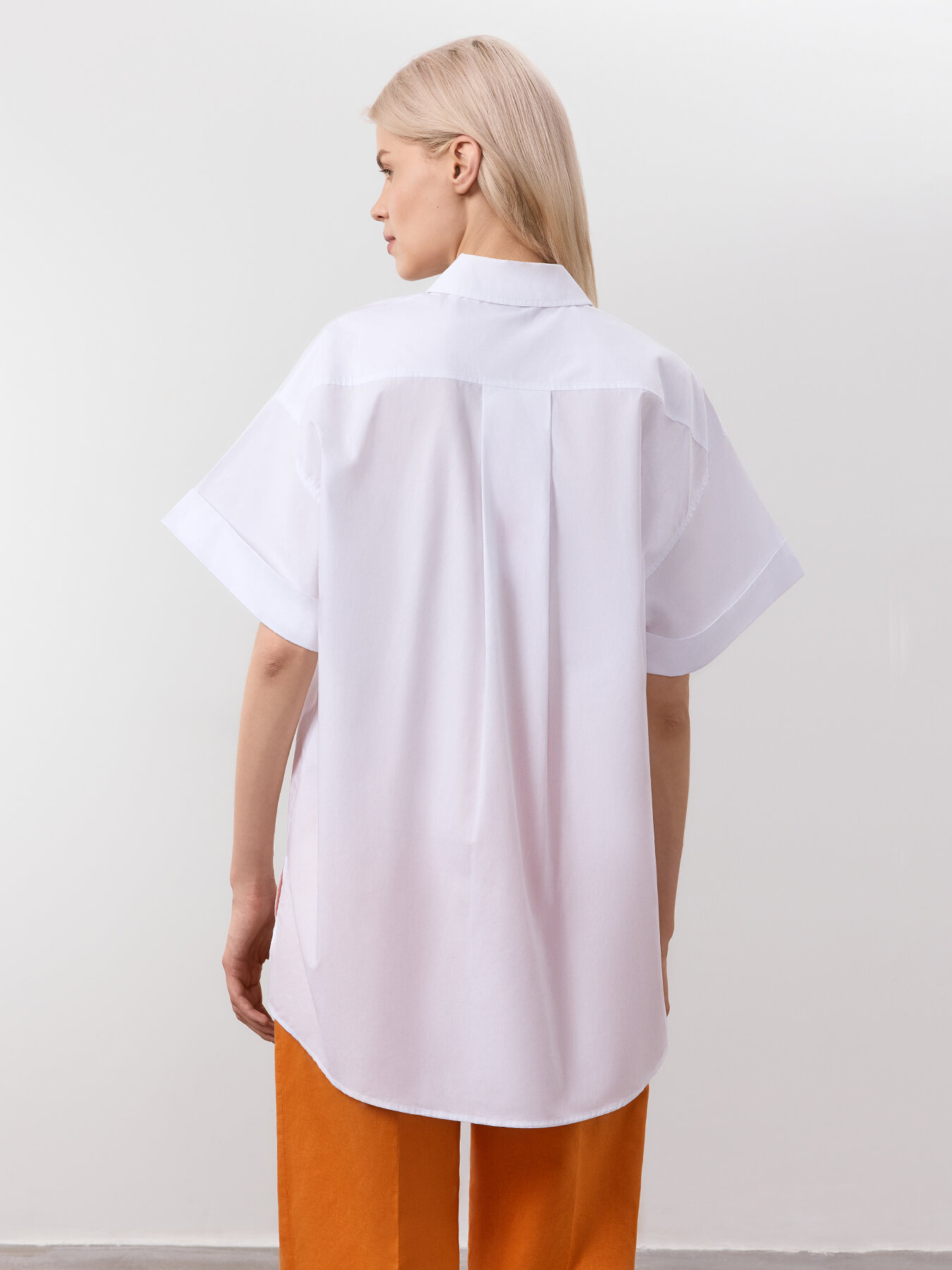 Рубашка JUST CLOTHES Весна-лето 2025, размер 40, белый — фото 1
