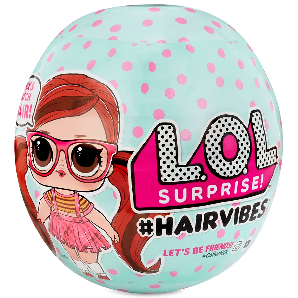 Кукла L.O.L. Surprise HairVibes 564744, с прядями, в шаре с сюрпризами, голубая