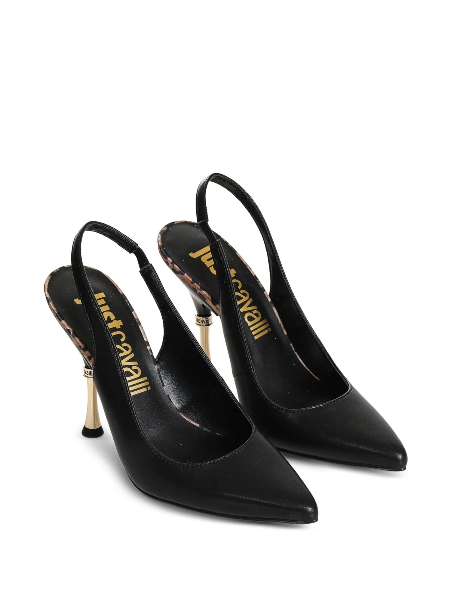 Туфли Just Cavalli Slingback heeled pumps, размер 40, black/black — фото 1