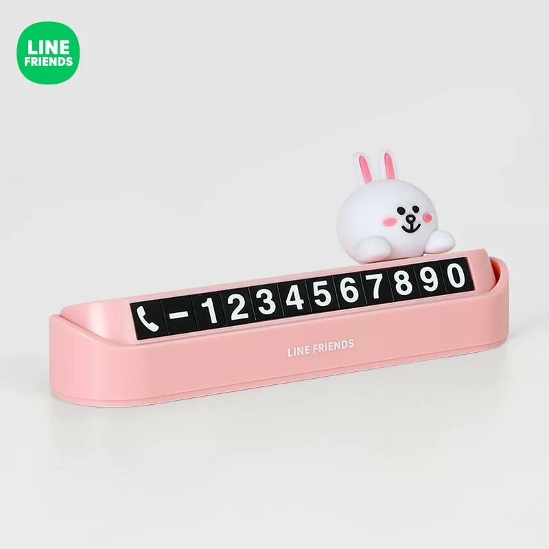 LINE FRIENDS временная парковочная табличка с 6-значным отображением, розовый персонаж Кони для автомобиля