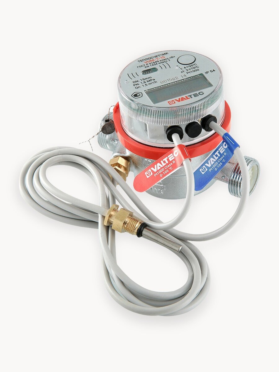 Теплосчетчик квартирный VALTEC тахометр. расходомер, прямой трубопровод 1/2" 1,5 м3/ч VHM-T-15/1,5-П