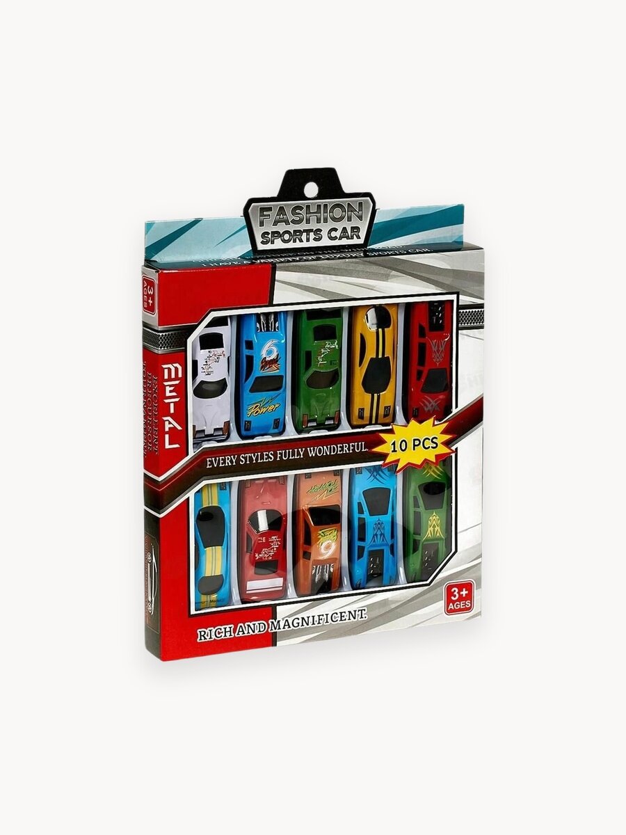 Набор 10 инерционных металлических машин