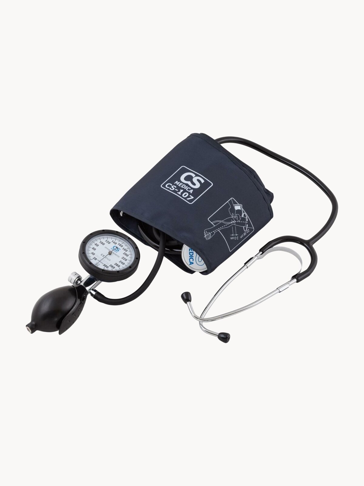 Тонометр CS Medica CS107, механический, со встроенным фонендоскопом, увеличенный манометр