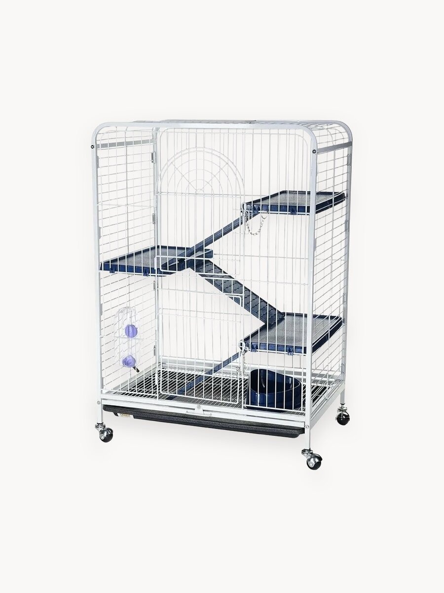 Клетка для животных，Стальная рама, трехслойная, с чашей для кормления