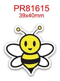 Репсовая лента с принтом насекомых Top Ribbon Желтый, PR-81615, resin 10 pieces