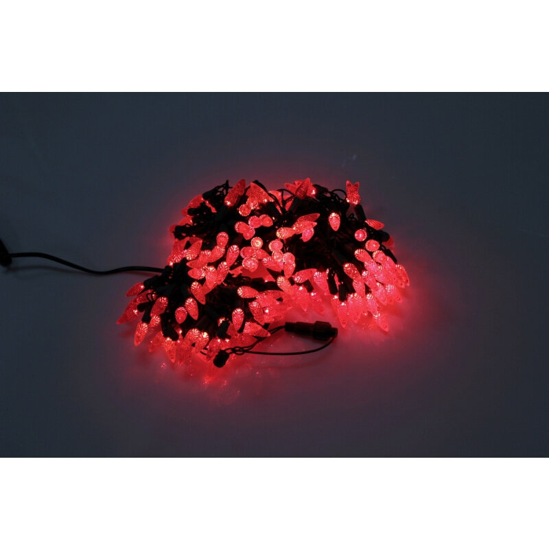 LED-PL-C6-4-G-220V-20-R Светодиодная гирлянда 20м 220V красные LED/насадка Ягодка 3,5х1,5см Neo-Neon