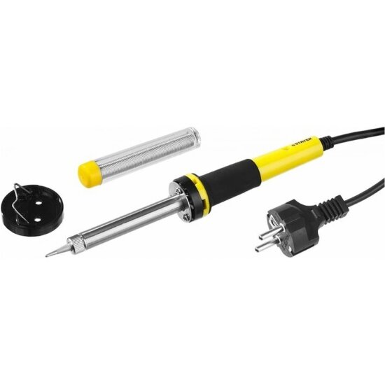 Электропаяльник Stayer 40Вт, конус, в наборе припой+подставка, 2К рукоятка, PROTerm, 55300-40