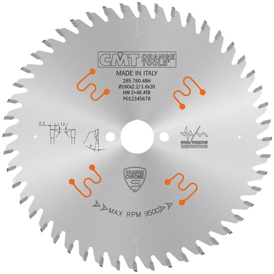 Диск пильный Cmt 285.760.48H , 160x20x2,2/1,6 12° ATB Z=48