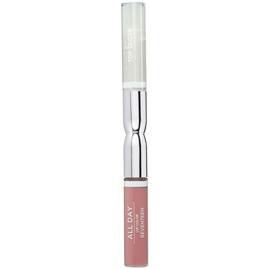 Жидкая стойкая помада-блеск для губ Seventeen All Day Lip Color &Top Gloss, тон 02 Розово-бежевый