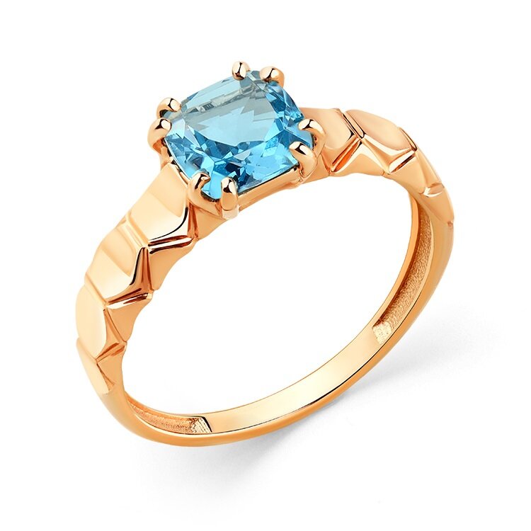 Кольцо, золото, 585 проба, топаз