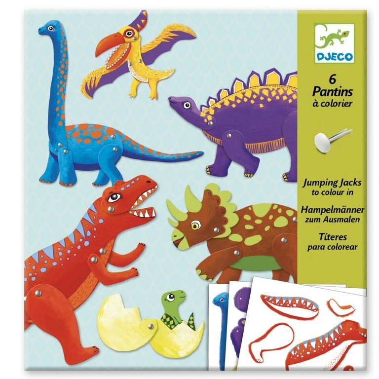 Djeco Djeco Jumping jacks to colour in Набор для создания фигур Подвижные динозавры DJ09680
