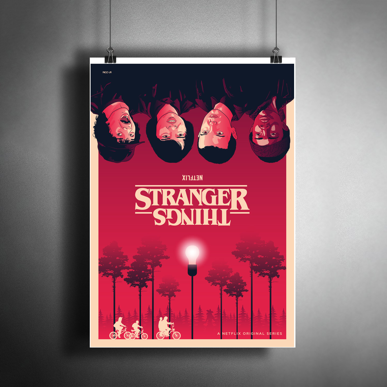 Постер плакат для интерьера "Сериал: Очень странные дела. Stranger Things"/ Декор дома, офиса, комнаты A3 (297 x 420 мм)