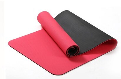 Коврик двухцветный для фитнеса и йоги красный