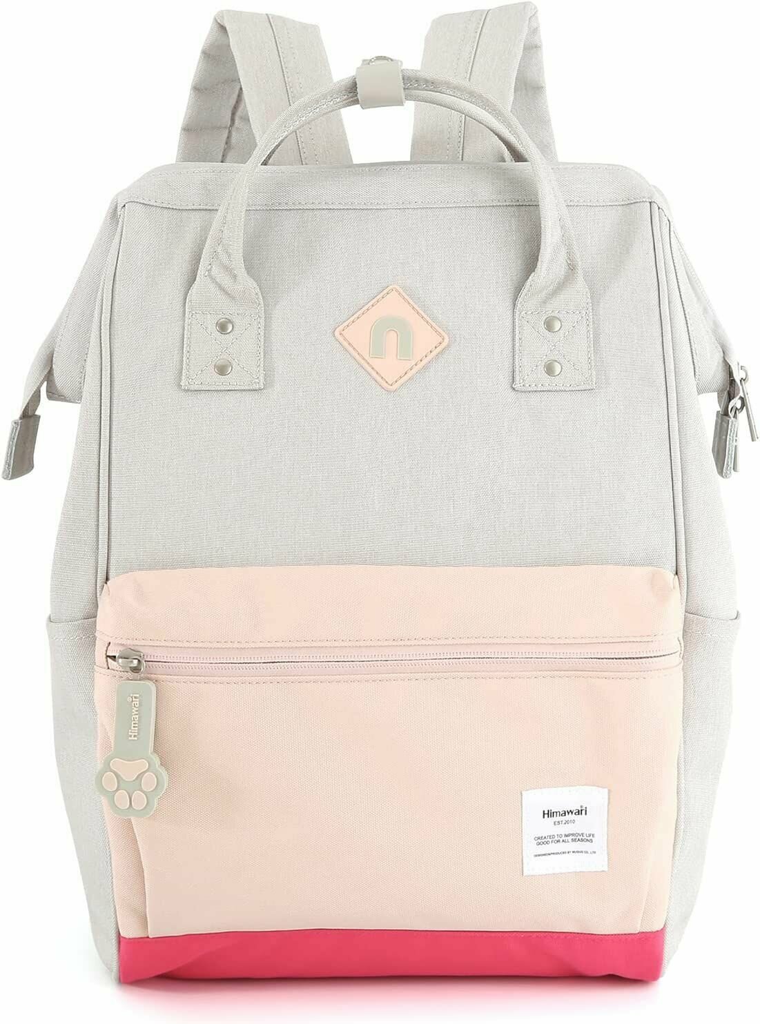 Рюкзак Himawari 9004 15" Light grey/Light pink, светло-серый с светло-розовым