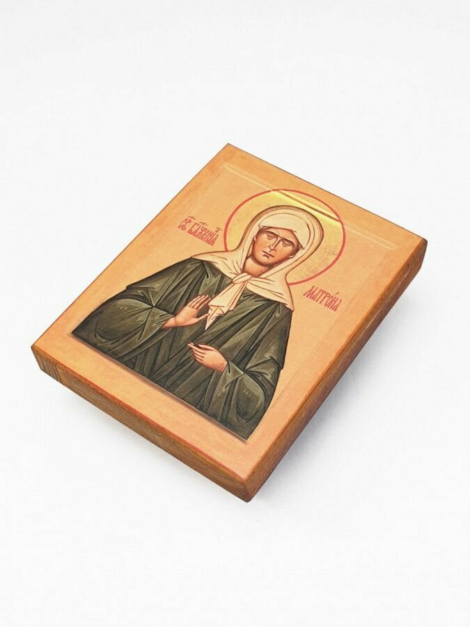 Икона Матрона Московский, под старину, 10х13 см
