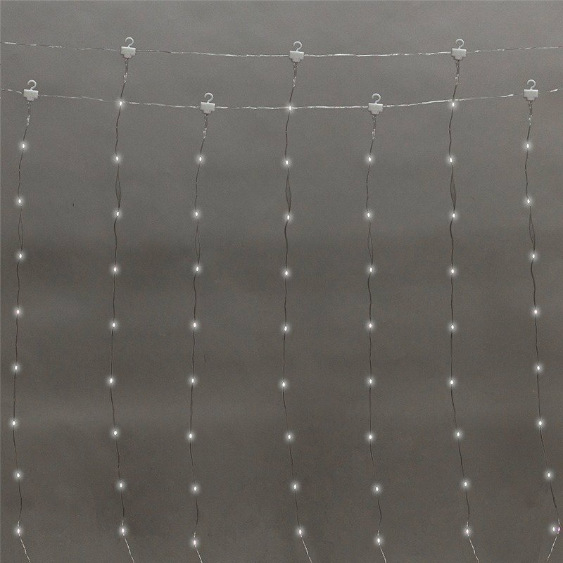 Лампы светодиодные Neon-Night Гирлянда Светодиодный дождь из росы 3х2м, белый, USB + пульт управления, с крючками для крепления NEON-NIGHT