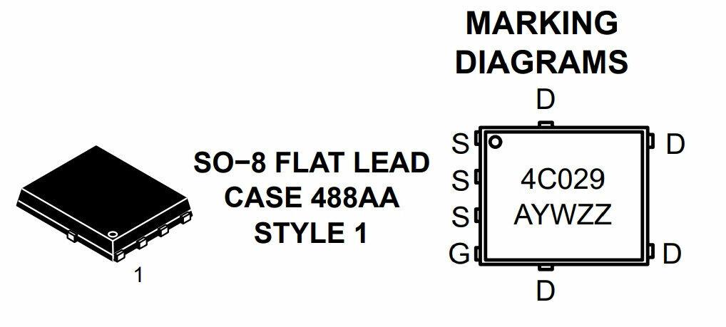 Микросхема NTMFS4C029N N-Channel MOSFET 30V 46A