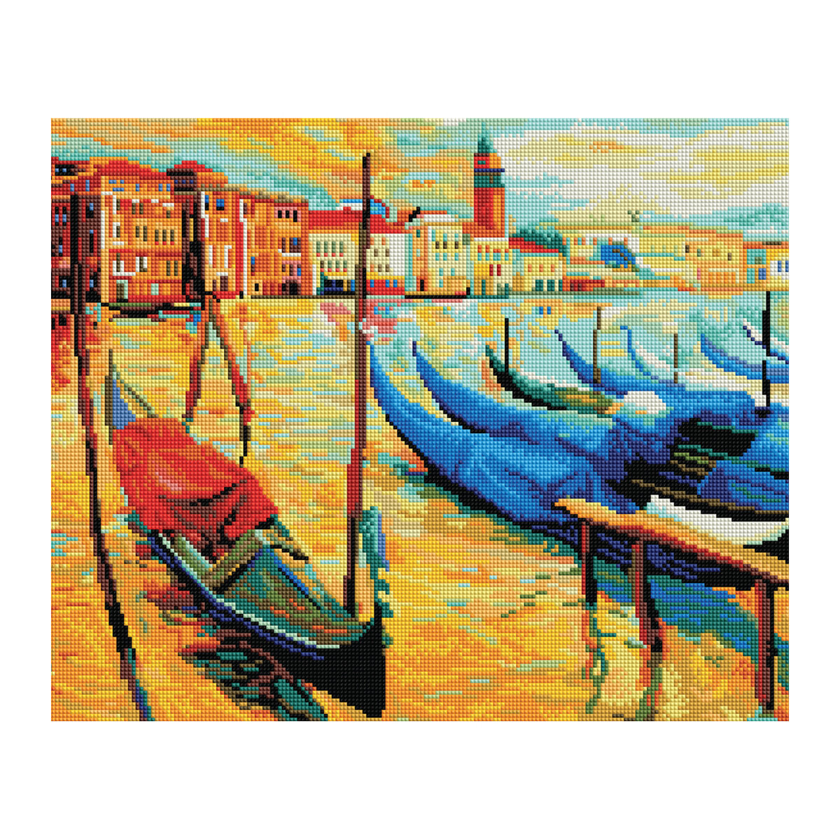 Алмазная мозаика ТРИ совы "Венеция", 40*50см, холст, картонная коробка с пластиковой ручкой