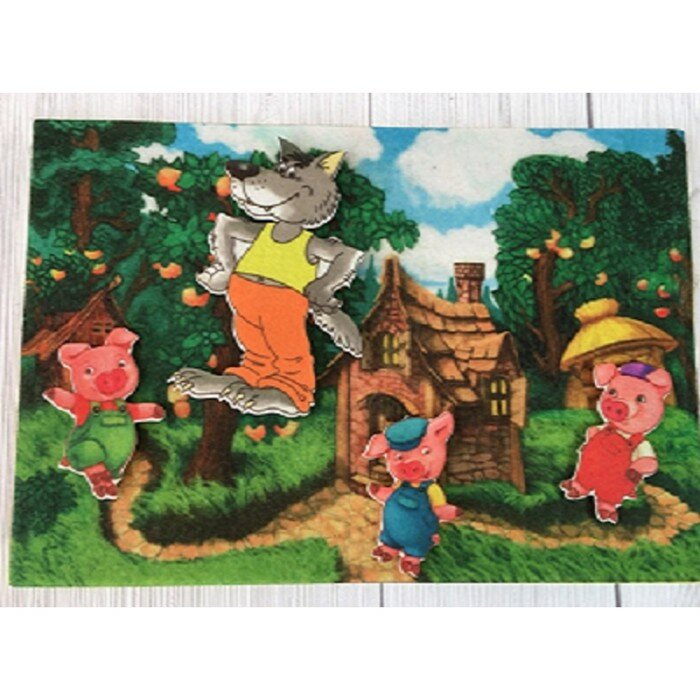 Игра с липучками liplip Три поросенка, с игровым полем, фетр (LIP1161)