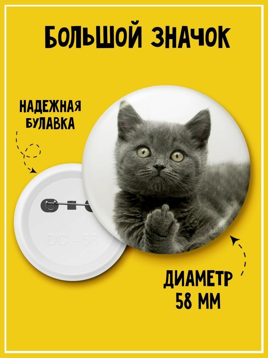 Значок на рюкзак/одежду котики мем