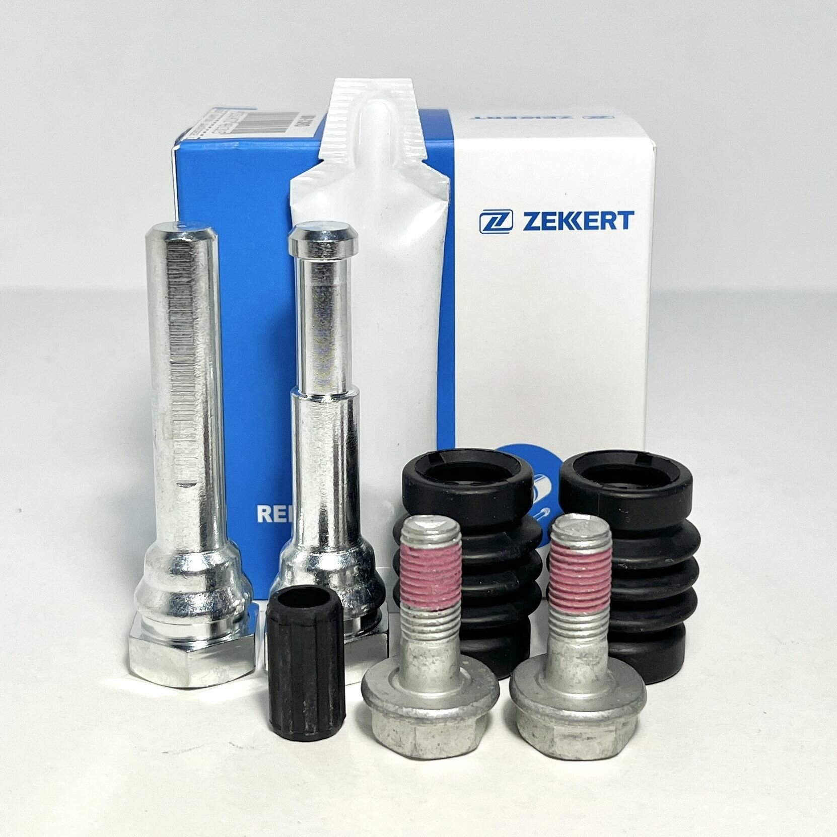 Ремкомплект заднего суппорта Chevrolet Cruze, Aveo T300, Opel Astra J, Mokka (Шевроле Круз Авео Опель Астра Мокка) направляющие + пыльники + болты ZEKKERT