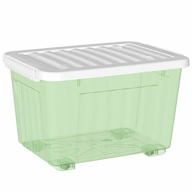 Контейнер пластиковый для хранения вещей с крышкой, с колесами 68 Л