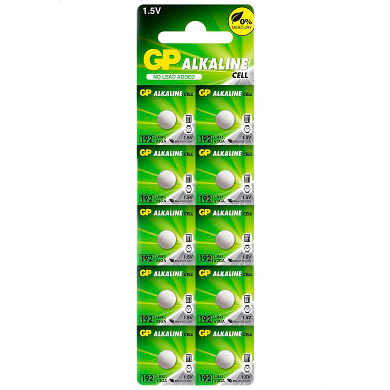 Батарейка GP G3/LR736/LR41/392A/192 Alkaline 1.5V (отрывные, 10шт в блистере)