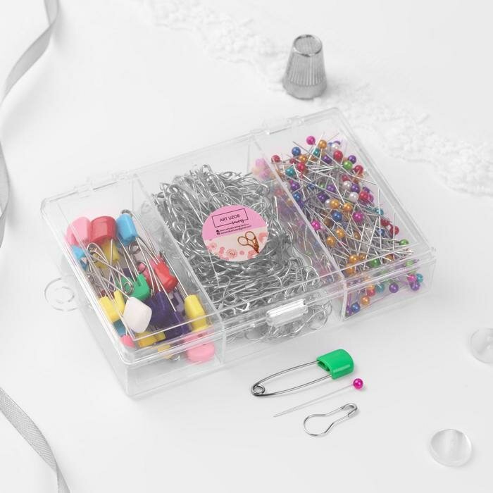 Набор булавок: портновские, с круглым концом, английские, 422 шт, цвет микс