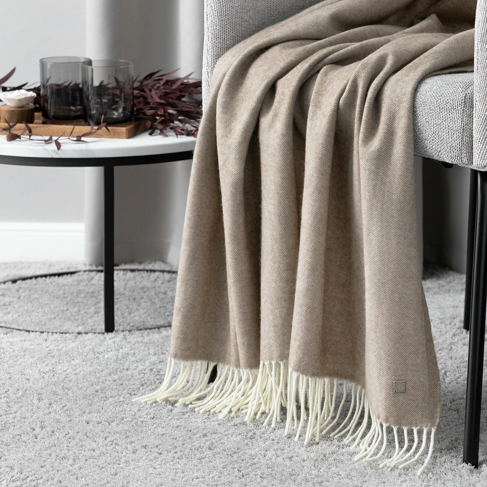 Белотти Плед светло-коричневый 130х180, 1пр; кашемир; 240 г/м2