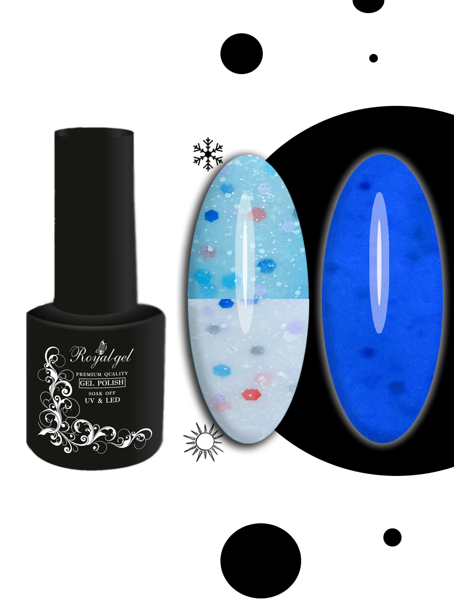 Гель лак Royal-gel "Glow in dark термо" 10 мл. BBGZ45