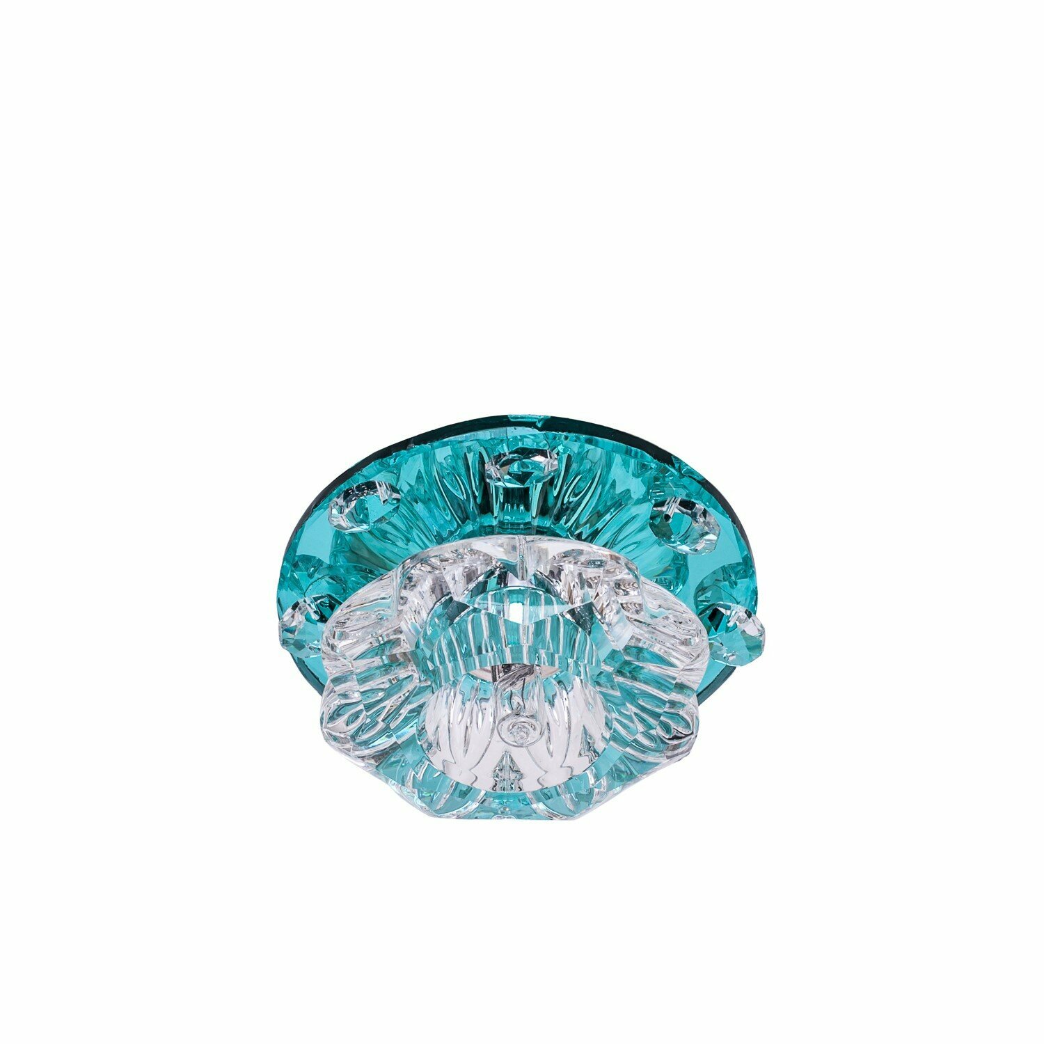 Светильник встраиваемый ЭкономСвет "J0194 LTBL CL". Голубой+прозрачный