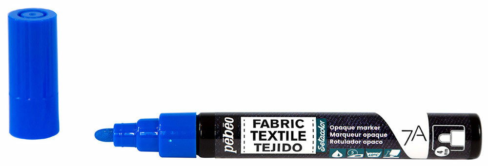 Маркер для темных и светлых тканей "PEBEO" 7A Opaque 4 мм перо круглое 804408 Синий
