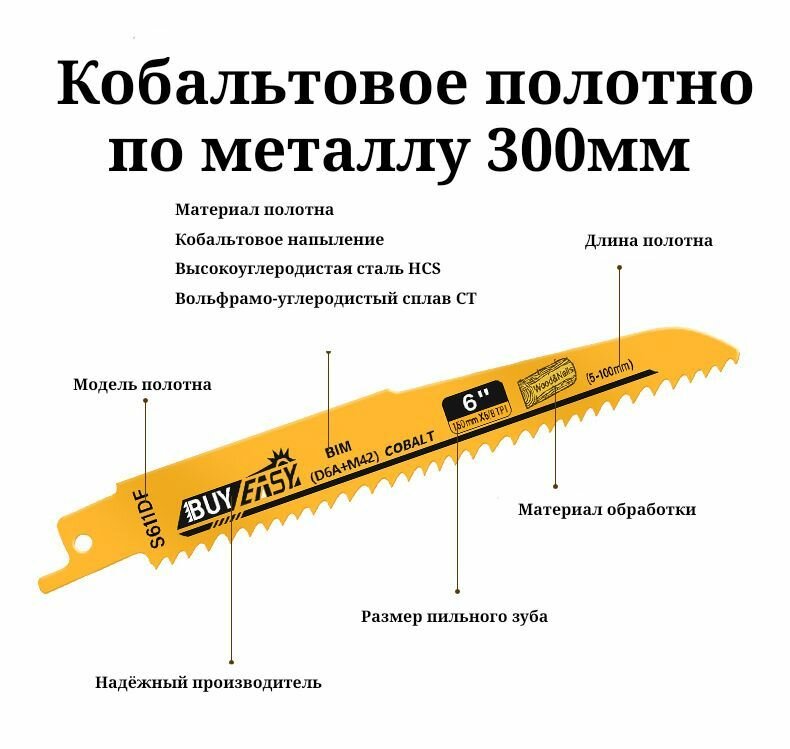 Кобальтовые полотна для сабельных пил по металлу