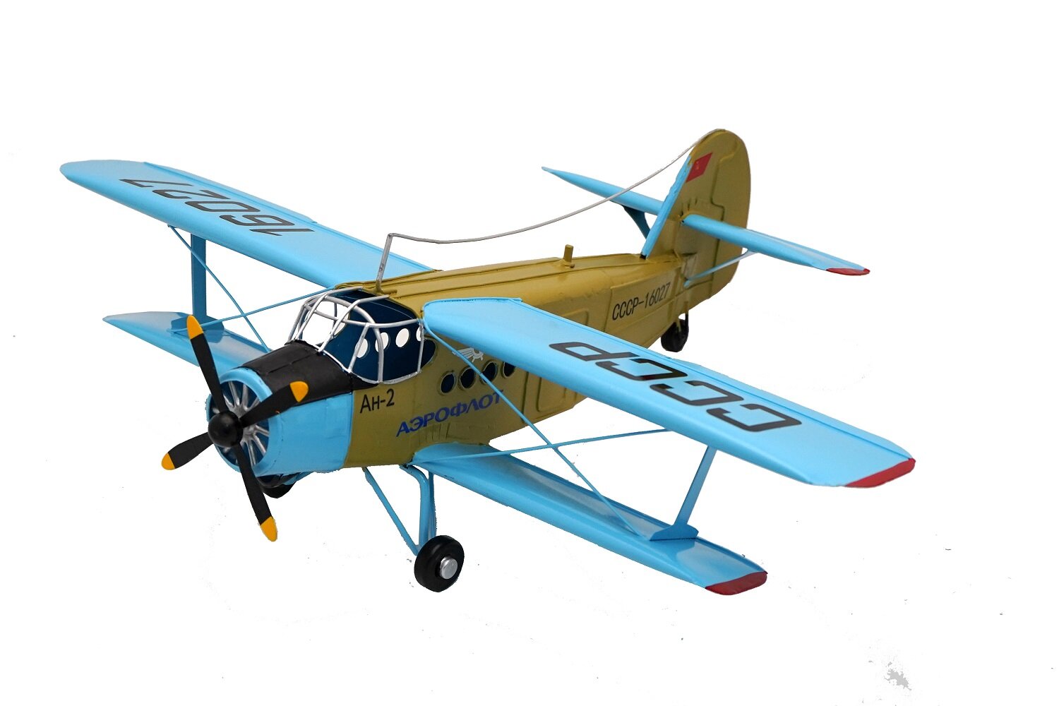 Модель самолёта Ан-2 аэрофлот СССР, металл, размах крыльев 50 см.