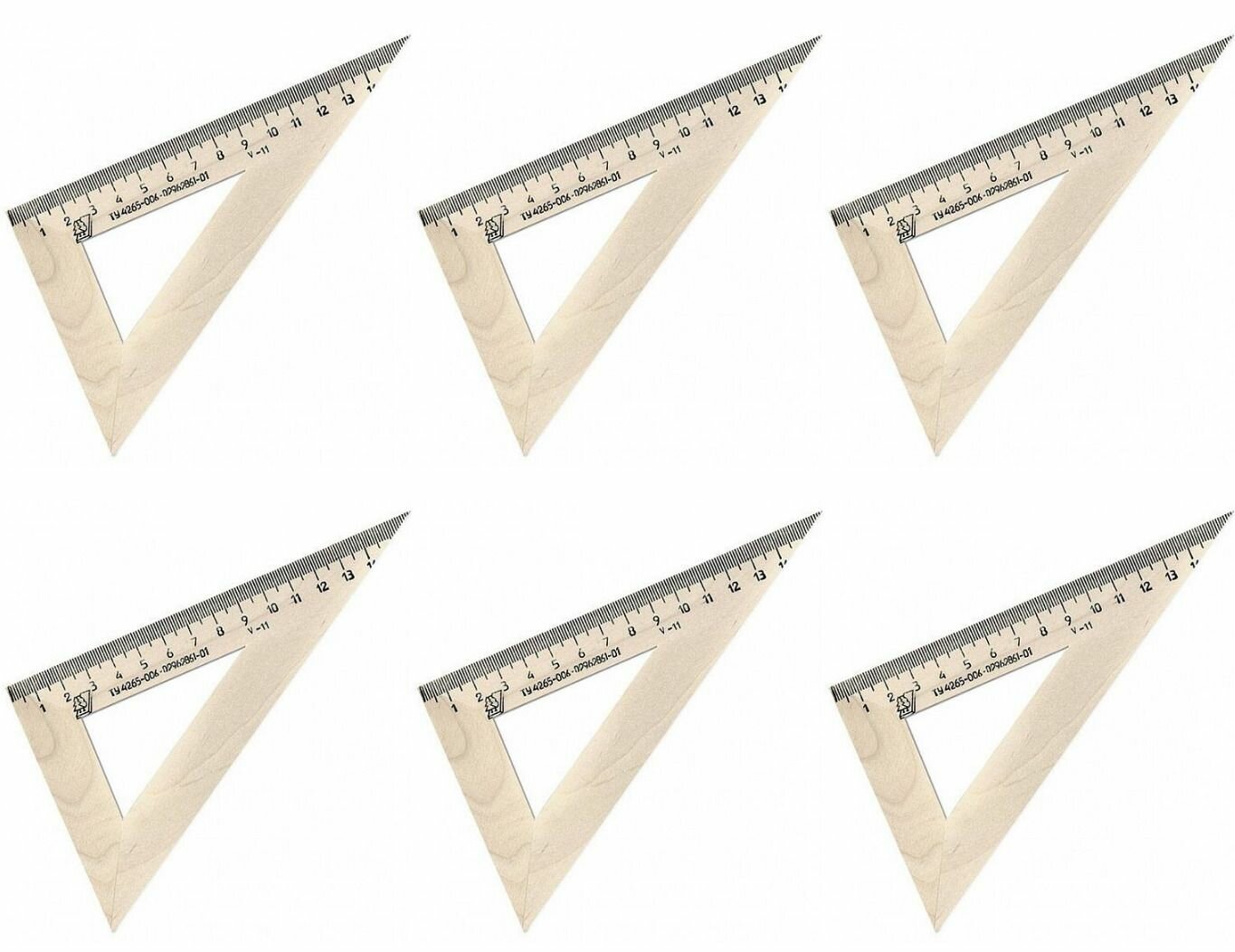 Красная звезда Треугольник 30, 16 см, дерево, 6 шт