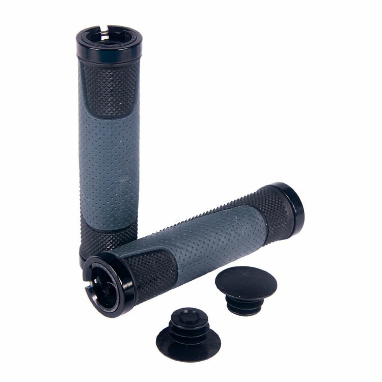 Грипсы 4BIKE 130мм с открытым торцом с двумя локрингами трехкомпонентные с гелевыми вставками