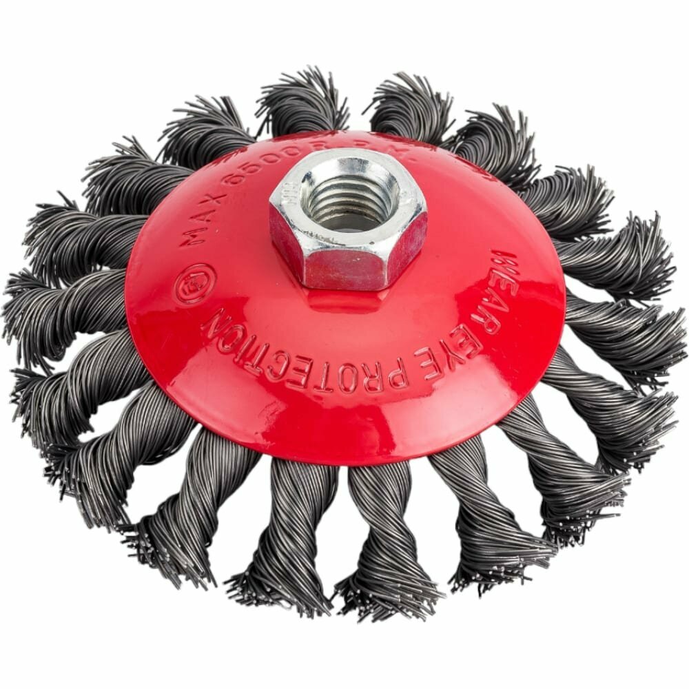 Щетка конусная 115 мм, М14, пучки витой проволоки для УШМ INTERTOOL BT-4115