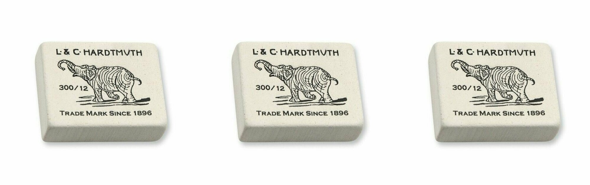 Koh-I-Noor Ластик elephant 300/12 каучук 48x37x16 мм, белый, 3уп.