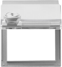 Накладка с крышкой с замком и с полем для надписи, запираемая Gira серия TX_44, цвет алюминий