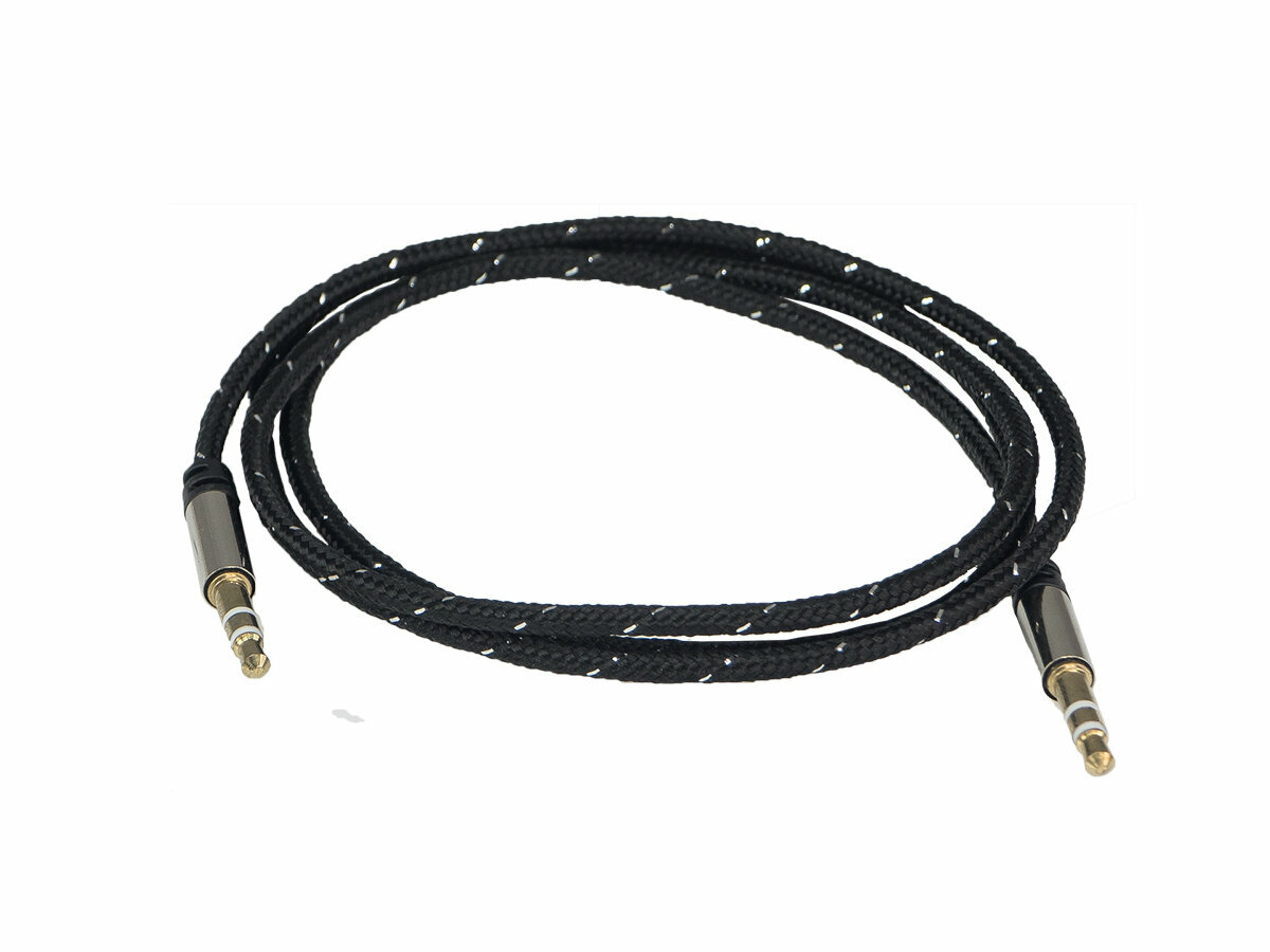 Кабель миниджек AurA RCA-J11B (3,5 > 3,5 mm, чёрный, 1 метр)