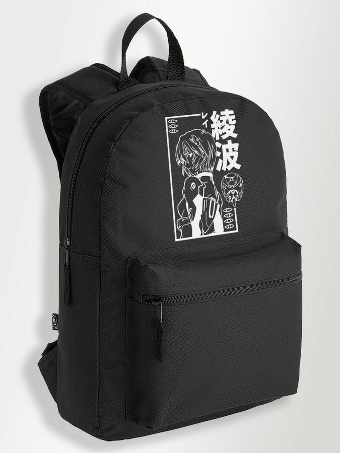 Черный школьный рюкзак с принтом аниме евангелион evangelion - 236