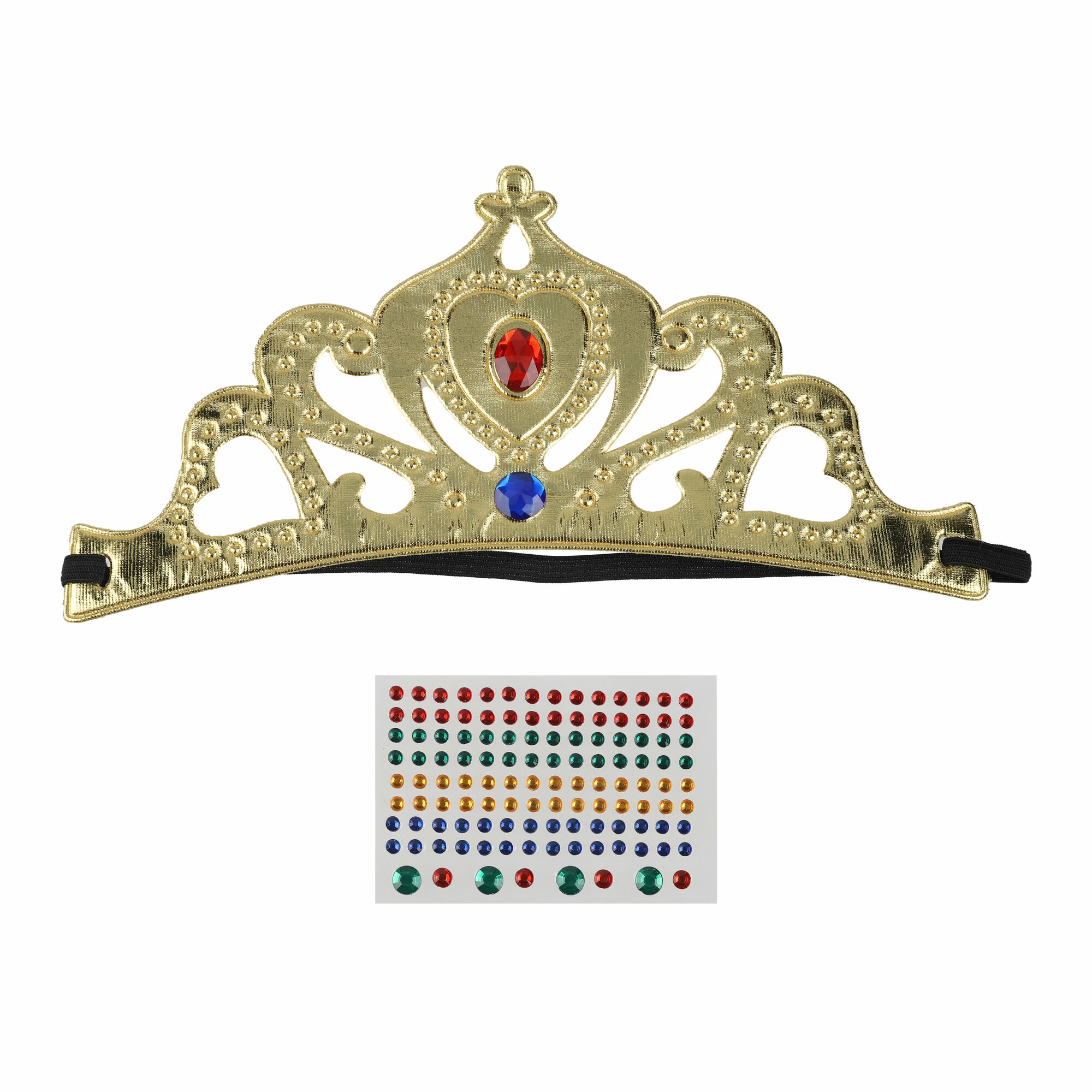 Корона тканевая, Королева, Укрась ее сама, Золото, 22,5*10,5 см, 1 шт.