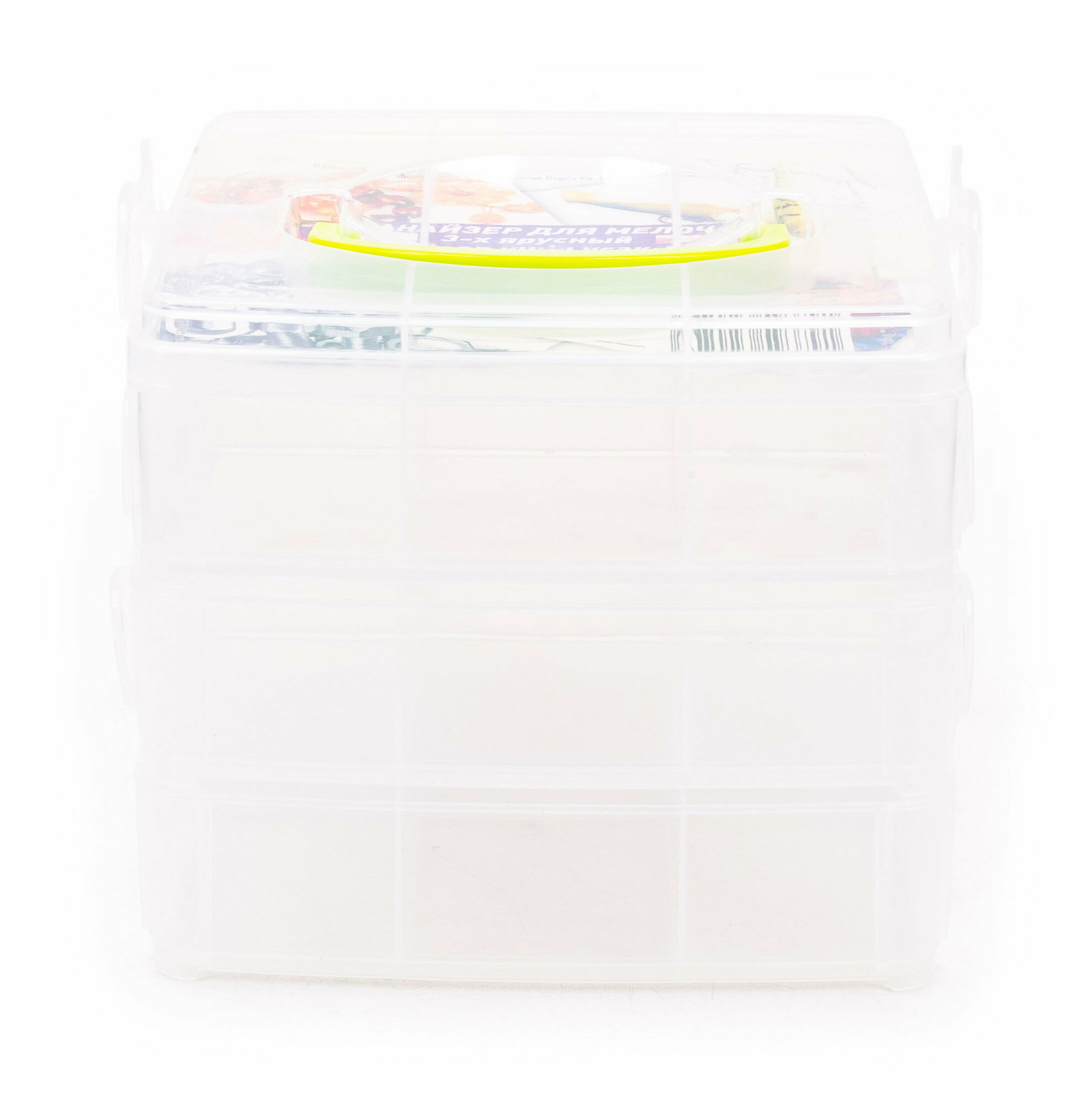 Органайзер для мелочей и косметики Idea / Идея М2960 3-х ярусный, настольный, полипропилен, прозрачный, 163x155x140мм / товары для дома