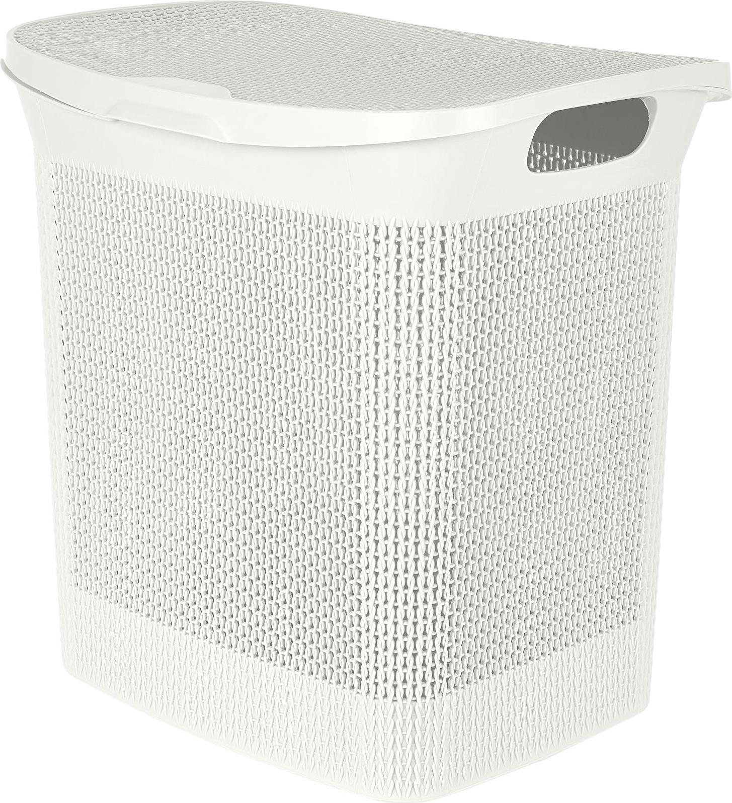 Корзина для белья Keeplex / Киплекс KL4100 с крышкой, из полипропилена, белый, 430х340х450мм, 35л