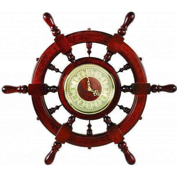 ШЧСТ-С11 Штурвал сувенирный, часы (6 ручек)