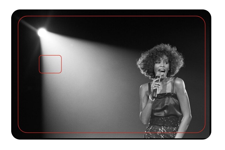 Наклейка на банковскую карту, стикер на карту, мемы, приколы, комиксы, стильная наклейка, музыка, Уитни Хьюстон, Whitney Houston