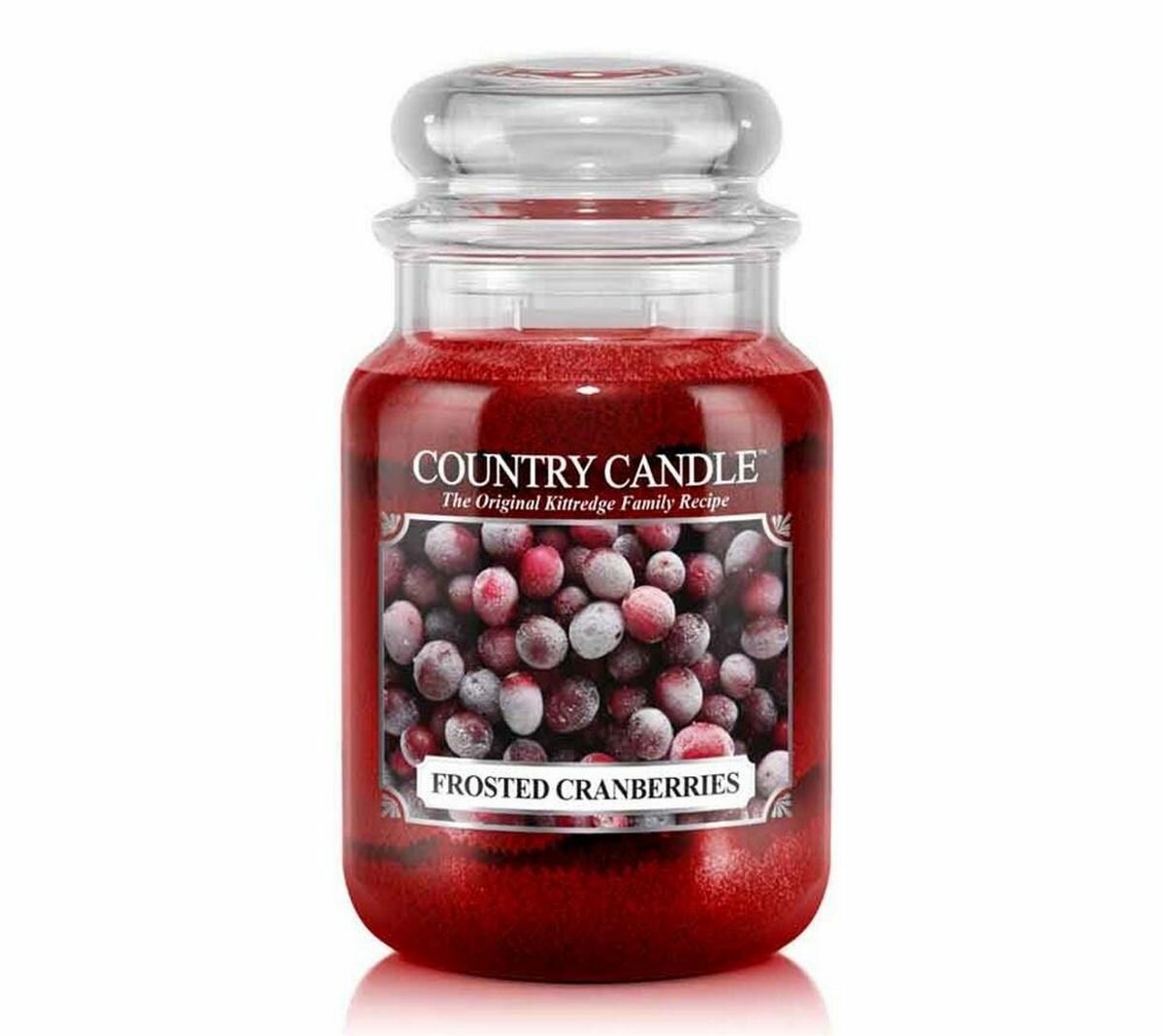 Country Candle/ Свеча большая Морозная клюква / Frosted Cranberries 652гр.110-150 часов