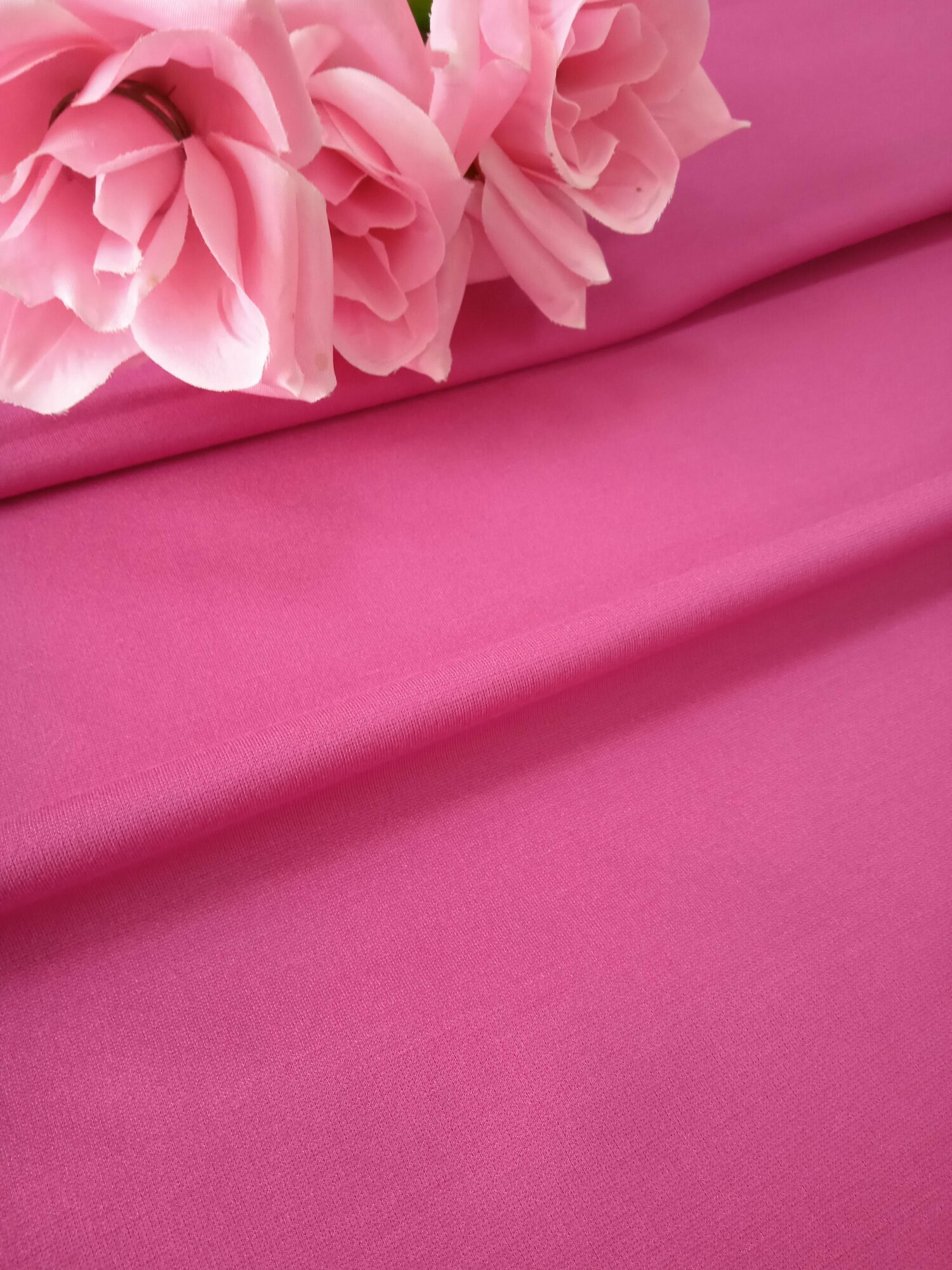 Ткань для шитья Трикотаж джерси фуксия , отрез 1,15 м * 150 см