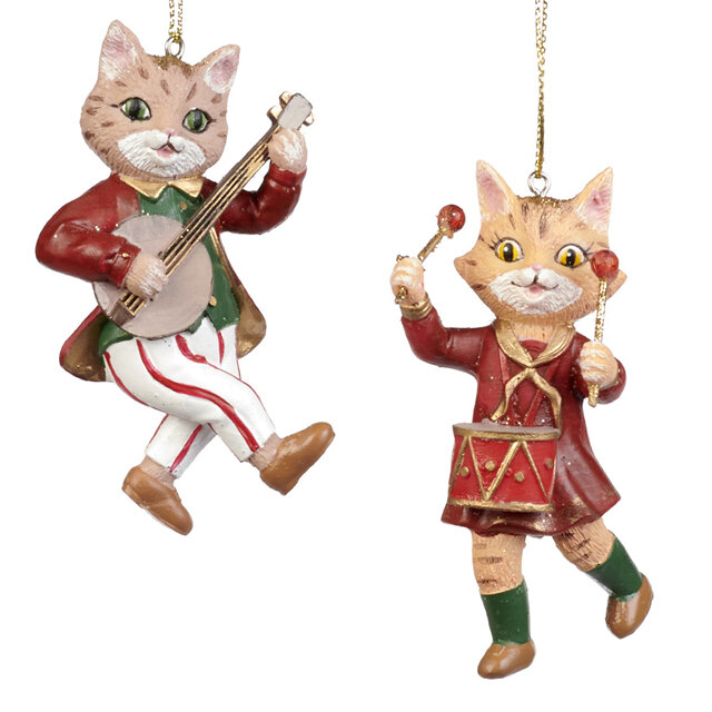Набор елочных игрушек Кошачий Дуэт - Xmas Mambo 8 см, 2 шт, подвеска, Goodwill (Гудвилл), MO95218-набор