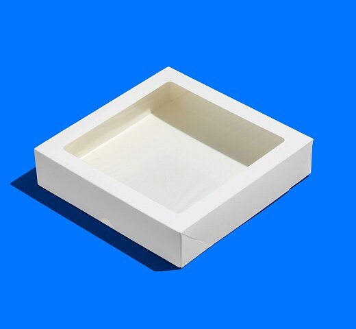 Упаковка картонная универсальная с окном 1л 200x200x45мм белый уп/5шт